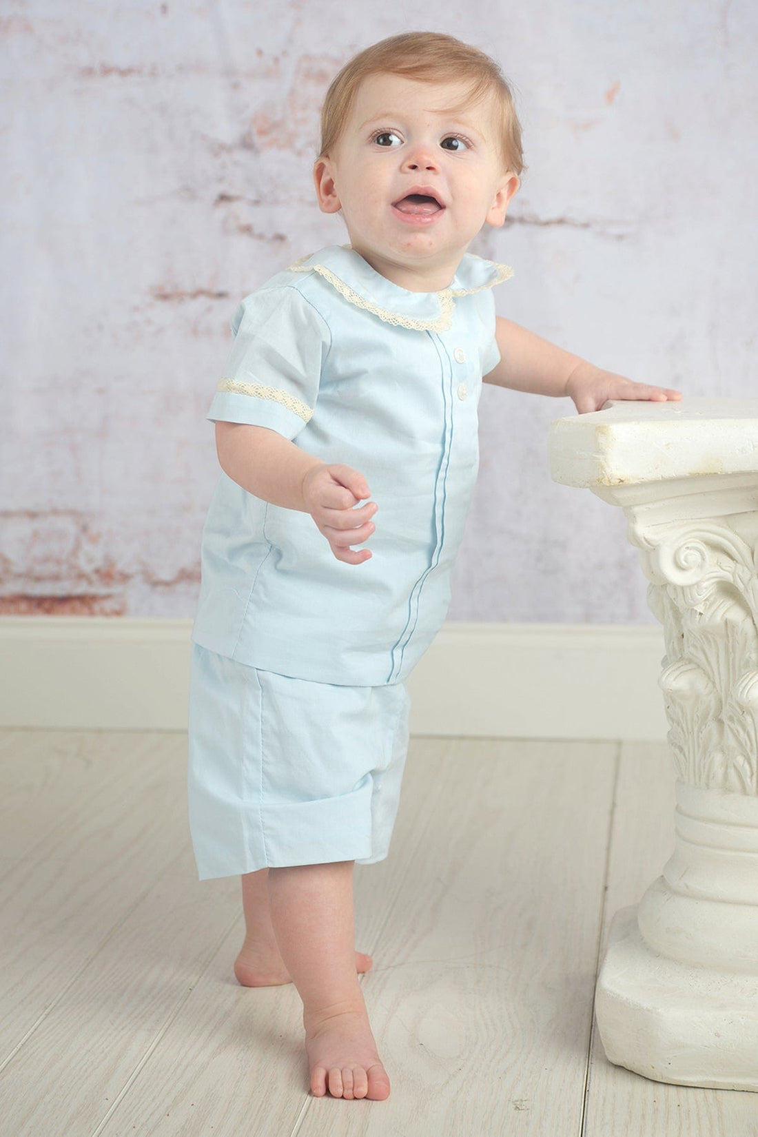 Boys Heirloom Outfit, Summer Church outfit for toddler boy, blue ...