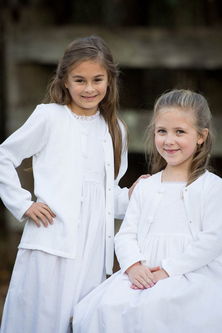 White Sweaters Girls Cardigan Sweater for Communion Baptism Dressy ...