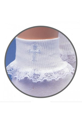 Girls White Lace Dress Socks Double Layer Formal Look Soft Nylon ...