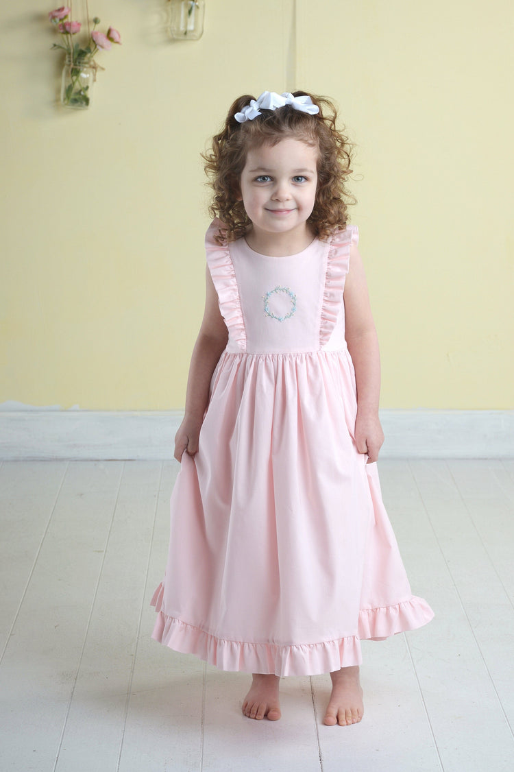 Girls Pinafore Dress for little girls, mint spring dress, pink, yellow ...
